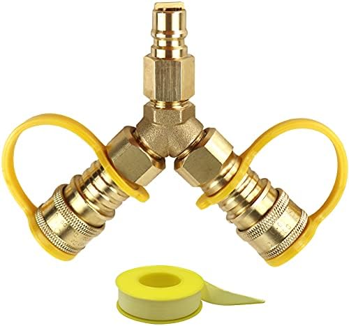 Amazon.com : 1/2 inch Natural Gas Y Splitter, 2-Way Natural Gas Quick ...