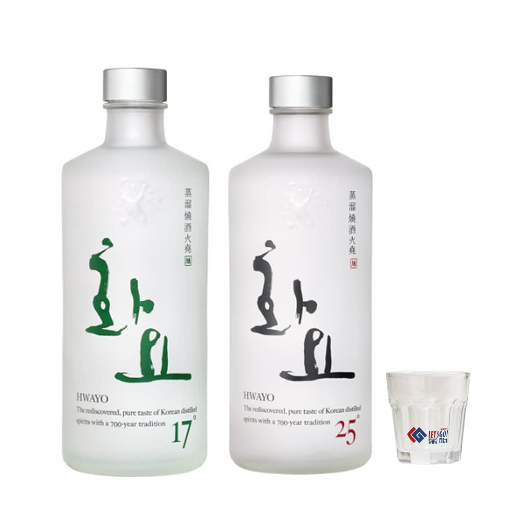 Buy Hwayo Soju Korean Premium Soju (Twin Pack + 1 Soju Glass) Online at ...