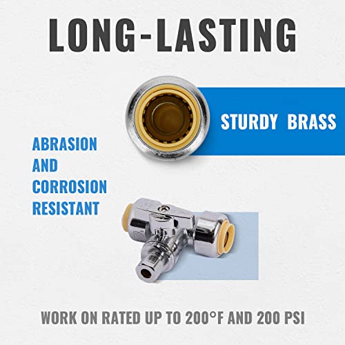 Snapklik.com : SUNGATOR Service Tee Stop Valve, 1/2 Ptc X 1/2 Ptc X 1/4 ...