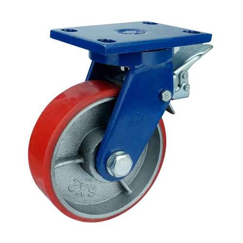 VXB Brand 12" Inch Caster Wheel 3307 pounds Swivel and Upper Brake Cast ...