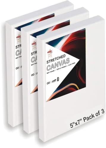 Variety Canvas 5 x 7 Inch 3 Piece Pre Stretched Canvas Board for ...