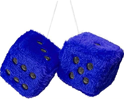 Amazon.com: Pair 3” Black Fuzzy Plush Dice, Retro Square Car Dice with ...