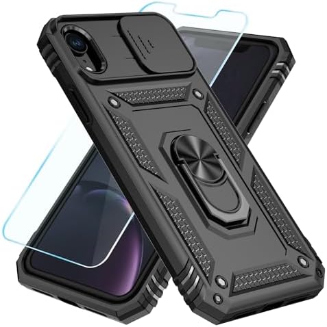Amazon.com: DEERLAMN Case for iPhone XR with Slide Camera Cover+Screen ...