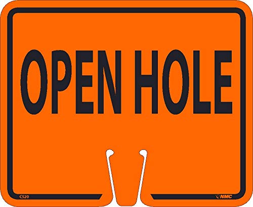 NMC CS20 Open Hole Safety Cone Sign - 12.63 in. x 10.38 in., Rigid ...
