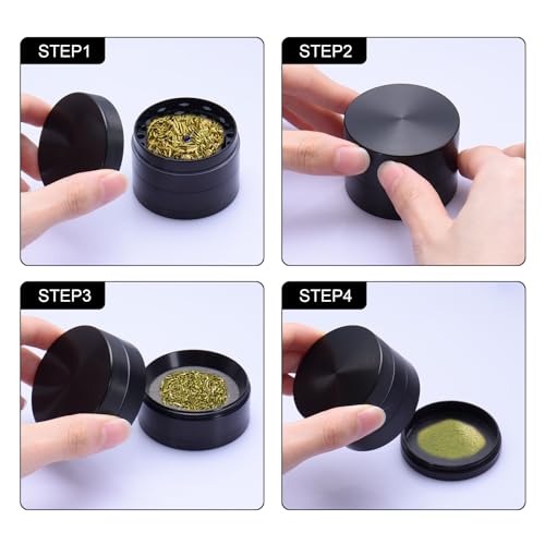 Herb Grinder, Aluminium Spice Grinder with Pollen Catcher and Magnetic Top, Portable Grinder for ...