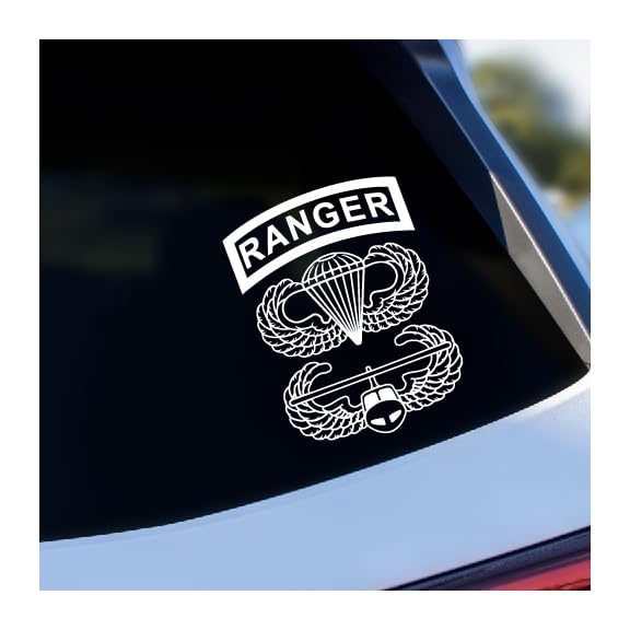 Amazon.com - Airborne, Air Assault Wings and Ranger tab Vinyl Decal (6 ...
