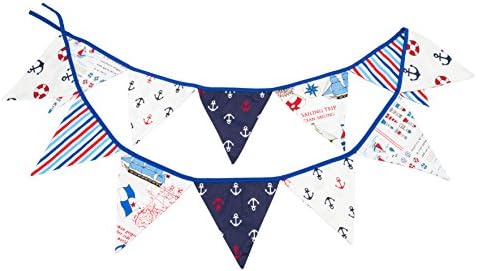Amazon.com: LOVENJOY Fabric Nautical Anchor Pennant Banner Bunting for ...