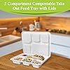 Amazon.com: three leaf 5 COMPARTMENT MEAL TRAY WITH LID SET, 25 SETS ...