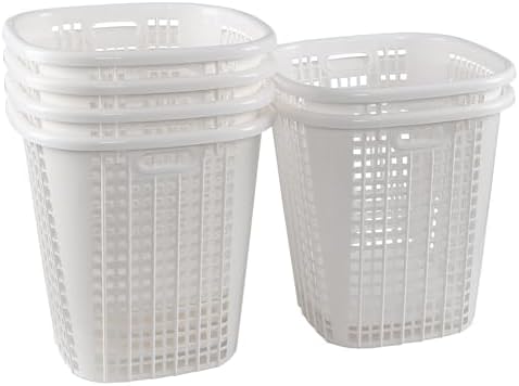 Amazon.com: Nicesh 6-Pack 45 L White Laundry Hamper, Plastic Large ...
