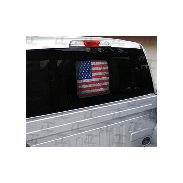 Buy Decal Concepts American Flag Rear Window See Through Accent Decal ...