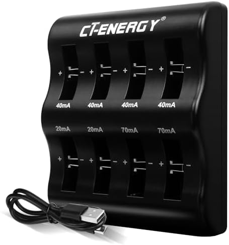 Amazon.com: CT-ENERGY 8 Bay Coin Battery Charger for Lir2450 2440 2430 ...