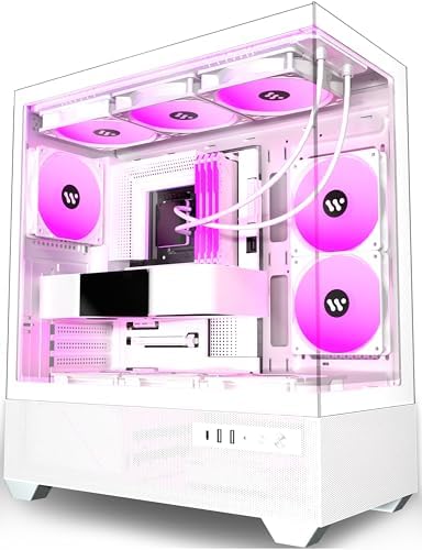 KEDIERS G8 Pre-Installed 6 × 120mm PWM ARGB Fan, ATX Mid Tower PC Case ...