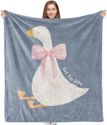 Amazon.com: VRW Silly Goose Decor Blanket, Big Pink Bow Blankets, Cute ...