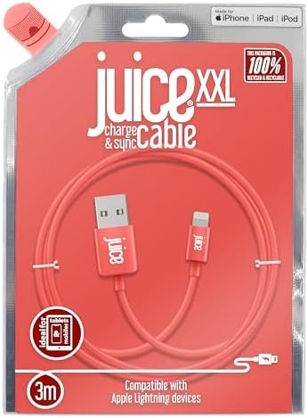 Juice XXL 3m Apple Lightning Cable. USB to Lightning iPhone Charger ...