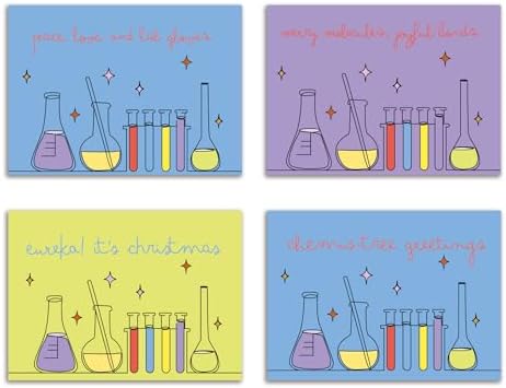 Amazon.com: Ritzy Rose 24 Scientist Christmas Cards in 4 Colorful Fun ...