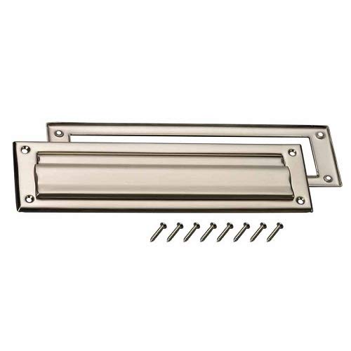 Gatehouse 2" x 11" Satin Nickel Letter Box Slot with Mounting Hardware ...