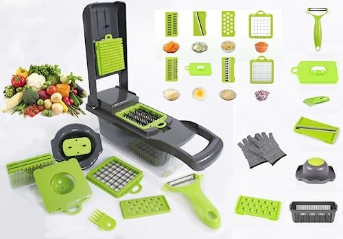 KMASHI 14 in 1 Vegetable Chopper, Multifunctional Mandoline Slicer ...