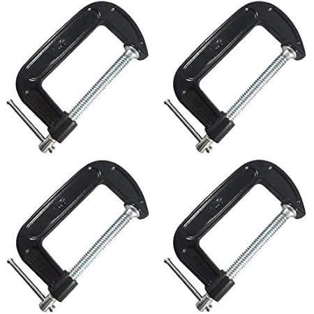 4 Piece 4 Inch C-Clamp Set - Industrial Strength, Quality Iron C Clamps ...