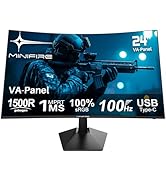 Minifire 24 inch Curved Gaming Monitor 180Hz, 1ms, 130% sRGB, With ...
