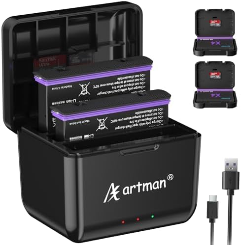 Amazon.com: Artman Battery for Insta360 X4 Action Camera, 2-Pack ...