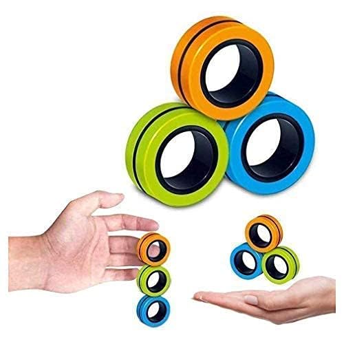 Goyal's Magnetic Fidget Toy Ring, Fidget Spinner Rings Toy Set ...