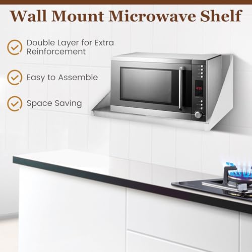Snapklik.com : Stainless Steel Microwave Shelf 320lbs, 18 X 24 ...
