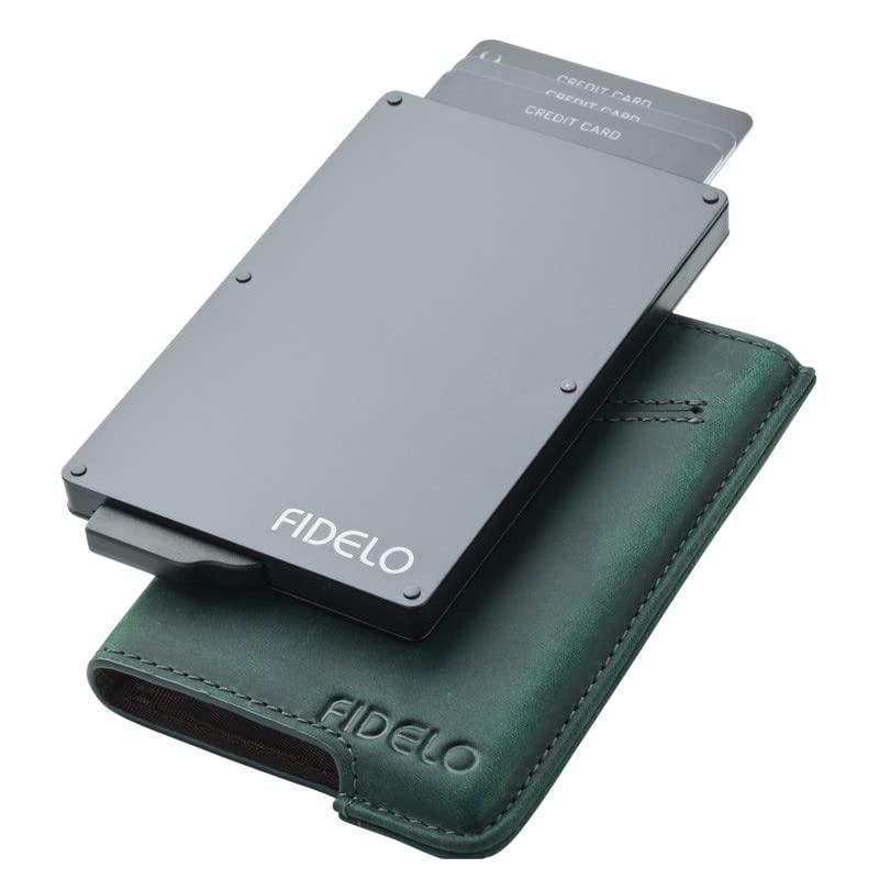 Fidelo Hybrid Minimalist Mens Wallet - Flat Aluminum Slim Wallet Safe ...