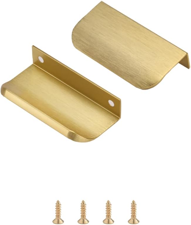 Champagne Bronze Drawer Pull Luna Tab Pull - Lipped Edge Tab Cabinet ...