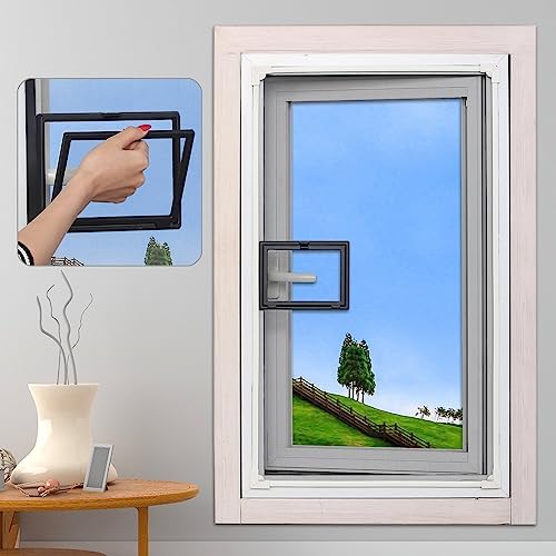 DIY Adjustable Magnetic Fly Screen Window Screen with Small Window fits ...