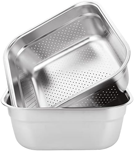 Large Kitchen Strainer Colander Bowl Sets,Double-Layer Plastic Fruits ...