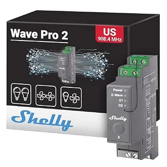 Shelly Wave Pro 2 US | Z-Wave 2-Channel Smart Relay Switch with Dry ...