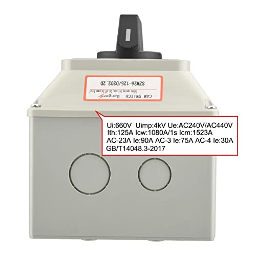 Heschen Universal Rotary Cam Selector Changeover Switch, SZW26-125/D202 ...