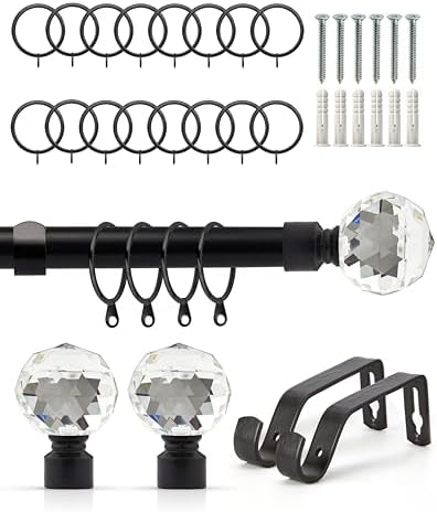 Emma Barclay Extendable Curtain Pole With Finials Rings Brackets ...