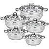 AKH HOUSEWARE Stock Pot Casserole Dish Cooking Pot with Lid Set of 5-20 ...