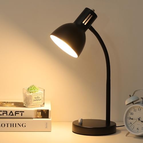 CELYST LED Desk Lamp for Home Office, Metal Small Table Lamp with Free 12W Dimmable Bulb, 3 ...