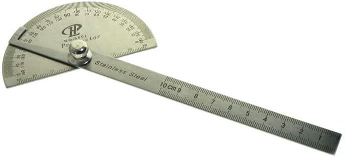 Stainless Steel 0-180 Protractor Angle Finder Arm Measuring Gauge Ruler ...