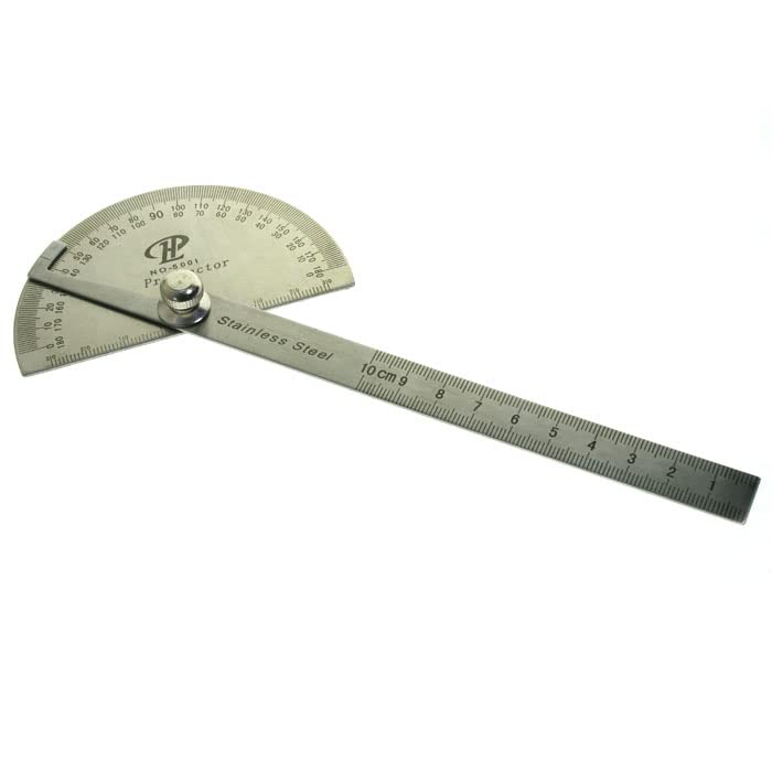 Stainless Steel 0-180 Protractor Angle Finder Arm Measuring Gauge Ruler ...