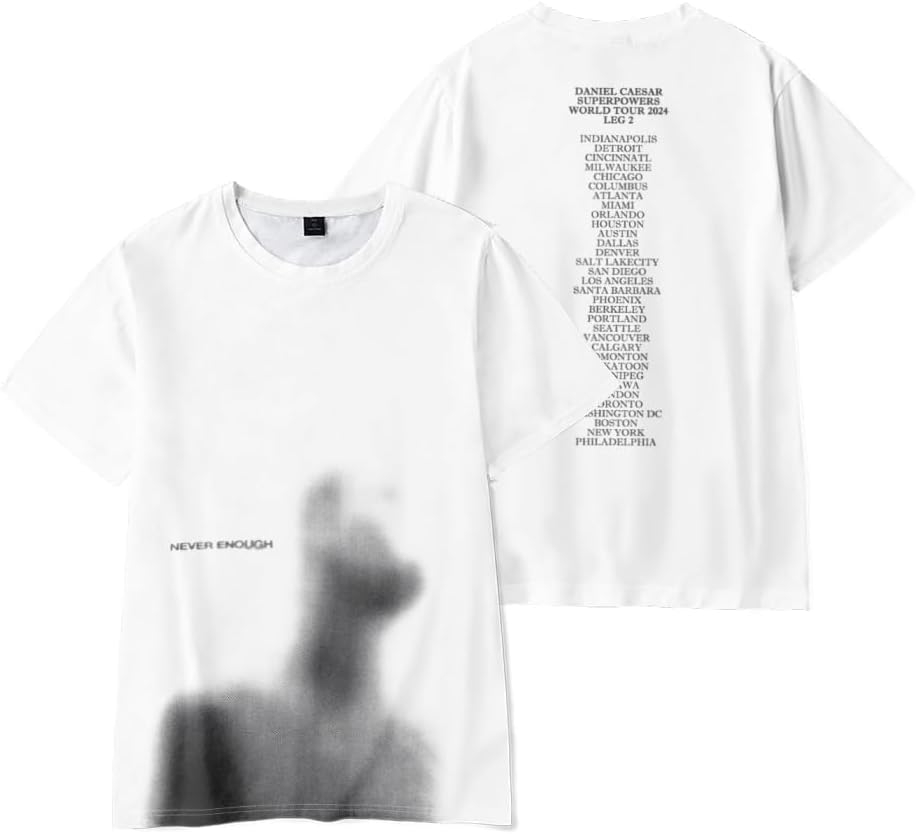Daniel Caesar Merch Superpowers World Tour Blur Tee Men Women Short ...