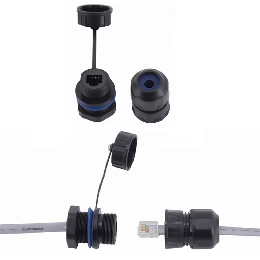 PENGLIN 2PCS Waterproof RJ11 Coupler, RJ11/RJ12 6P6C Panel Mount ...
