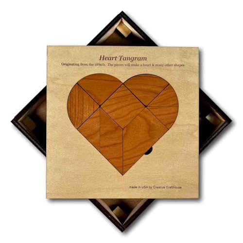 Amazon.com: Heart Tangram Puzzle - Premium Model - Create The Heart and ...