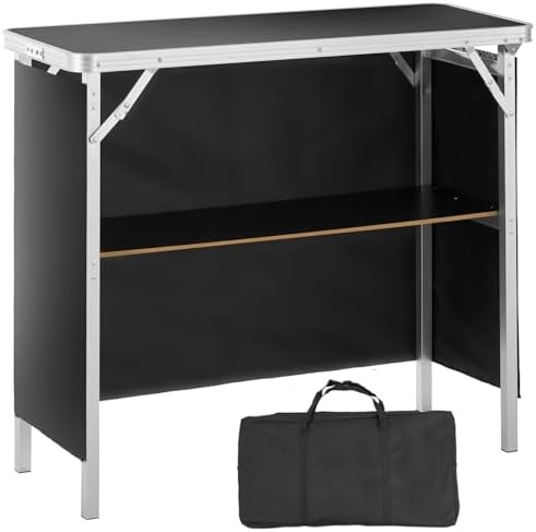 Amazon.com: VEVOR Folding Portable Bar Table, Tradeshow Podium Table ...