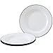 Amazon.com: Enamelware - Set of 4 - Dinner Plates - Solid White with ...