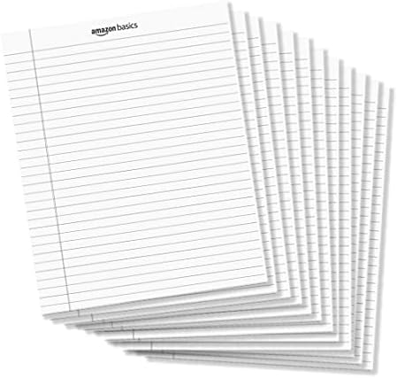 amazon basics Wide Ruled 10.5x8.5 - Inch 50-Sheet Lined Writing Note ...