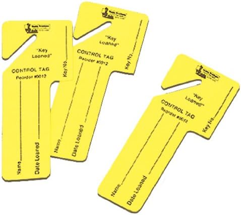Buddy Products Key Loaned Control Tags, 1.5 x 3.88 Inches, Yellow, 24 ...