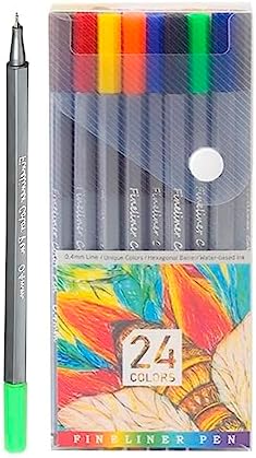 Wynhard 24 Colors Journal Pens Fineliner Pen Set Colour Pens Colored ...