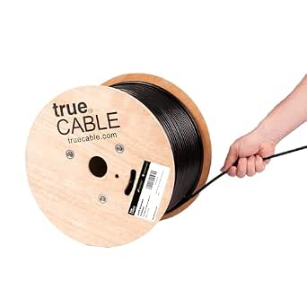 TRUE CABLE Cat6 Outdoor, Shielded F/UTP, 1000ft, UV Resistant, Aerial ...