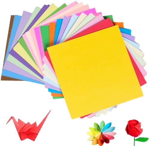 Origami Paper - Coloured Paper 200 Sheets 20 Assorted Squares Coloured ...