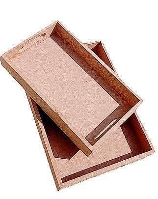 OWN GROUP CREATIONS Smooth Unfinished MDF Tray Plain Tray for DIY and ...