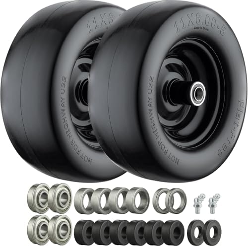 Amazon.com: 11x6.00-5 Flat Free Tire, Zero Turn Mower Front Tires with ...