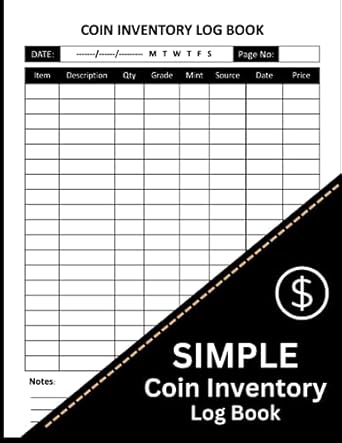 Amazon.com: Simple Coin Inventory Log Book: Effortlessly Manage and ...